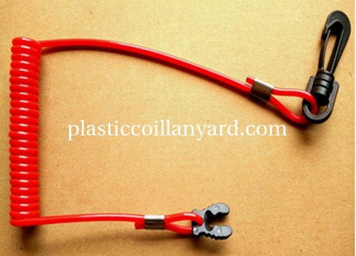 Solid Black 3.0mm dia line Extendable Strap Customized Jet Ski Safety Hand Coiled Tool Lanyard supplier