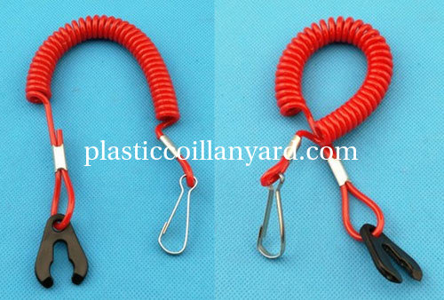 Solid Black 3.0mm dia line Extendable Strap Customized Jet Ski Safety Hand Coiled Tool Lanyard supplier