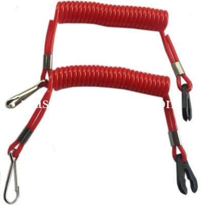 Fashion Solid Red Safety Durable Spiral Coil Cord Stretched 1M Outboard Motor Killcord supplier