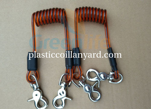 China Factory Direct Top Quality Plastic Tube Inside Orange Coated Dia7mm Reinforced Coiled Cable Tool Lanyard supplier