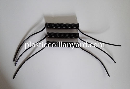 Black Standard 3inch Length Cord Diametre 3.0mm Wire-reinforced Coiled Tethers supplier