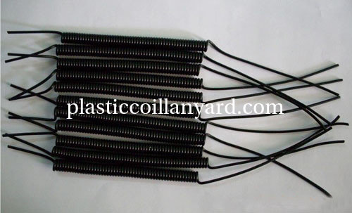 Black Standard 3inch Length Cord Diametre 3.0mm Wire-reinforced Coiled Tethers supplier