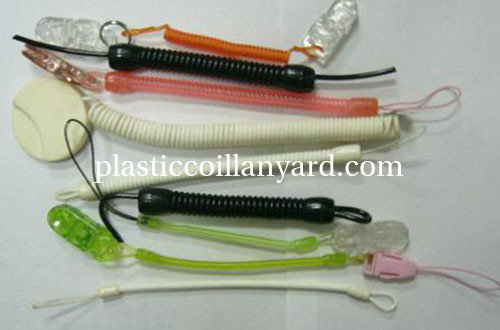 3.0mm dia Solid Yellow Extended 80cm Retractable Coil Chain with Snap Hook&Nylon Strap supplier