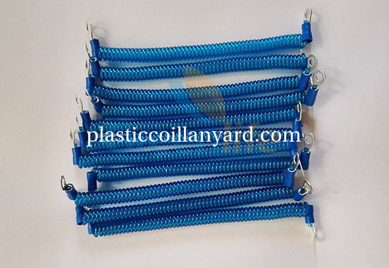 High Quality Transparent Blue TPU Coated Stainless Steel Wire Core and T1mm Eyelets Testing Machine Tool Bungees supplier