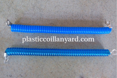 High Quality Transparent Blue TPU Coated Stainless Steel Wire Core and T1mm Eyelets Testing Machine Tool Bungees supplier