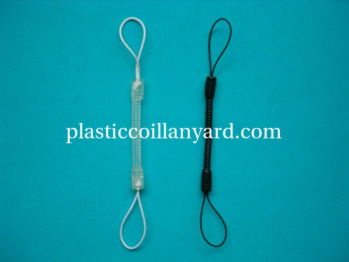 Custom Red/Blue Mini Short Pen Spiral Tethers w/Different Nylon Strap on Both Ends supplier