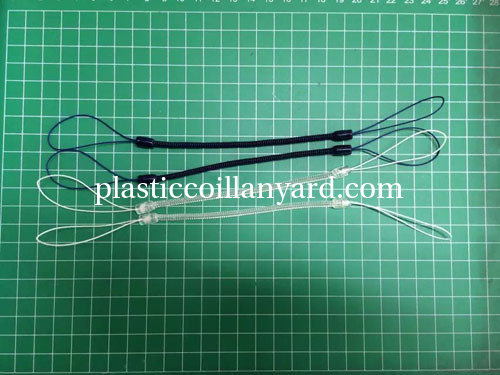 Black Plastic Safe Mini Spiral Elastic Pen Tethers Cord w/String Loop Ends supplier