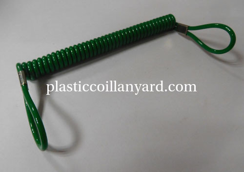 Top Quality Blue TPU Coated Safety Elastic Coil Cord Rop Key Ring Accessory Full Stretched Length 1M supplier