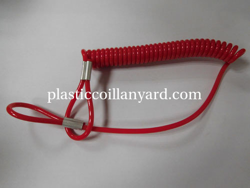 Top Quality Blue TPU Coated Safety Elastic Coil Cord Rop Key Ring Accessory Full Stretched Length 1M supplier