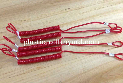 Top Quality Blue TPU Coated Safety Elastic Coil Cord Rop Key Ring Accessory Full Stretched Length 1M supplier