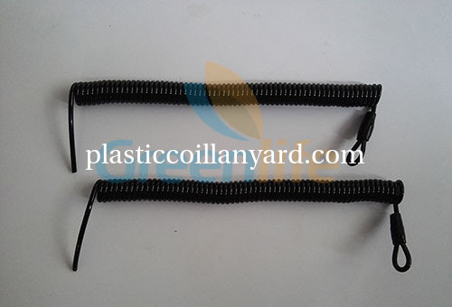 Top Quality Blue TPU Coated Safety Elastic Coil Cord Rop Key Ring Accessory Full Stretched Length 1M supplier