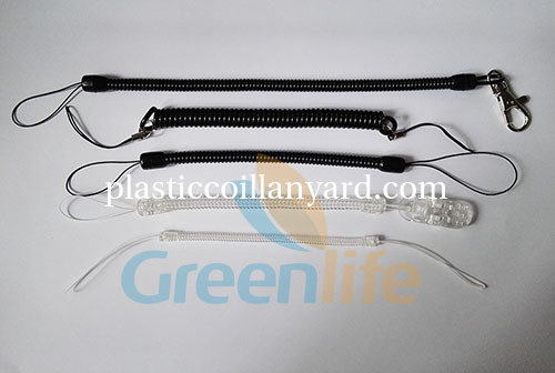 Multi-usage Clear Spiral Spring Lanyard w/Plastic Alligator Clip and Strip Loop for Attaching Pocket supplier