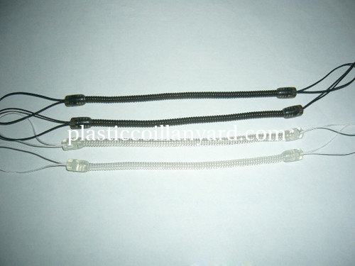 Slim and Thin Safety Spring Coil Cable with Black Nylon String Loop on Two Sides for Pen Safety supplier