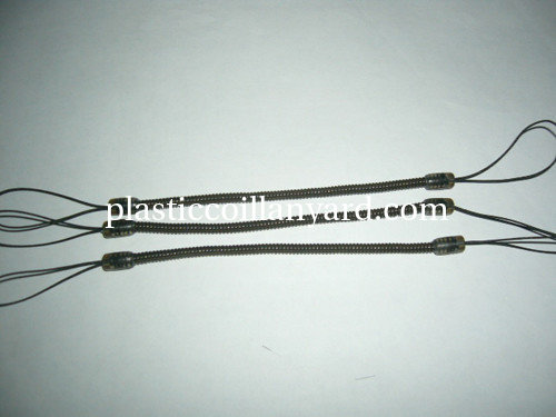 Slim and Thin Safety Spring Coil Cable with Black Nylon String Loop on Two Sides for Pen Safety supplier