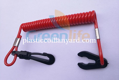 Hot Selling Solid Red Elastic Kill Swith w/Hand Grips Key Floating Lanyard supplier