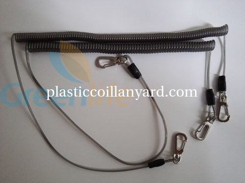 Stop Drop Tooling Durable Wire Coiled Cord Rope Black Color w/Double Loops OEM Producing from China supplier
