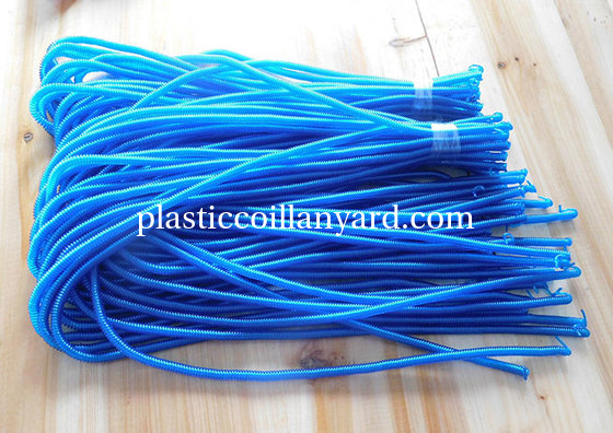Plastic Safety Red Spiral Lanyard Ropes Red PU Covered Stainless Steel Wire Inside supplier