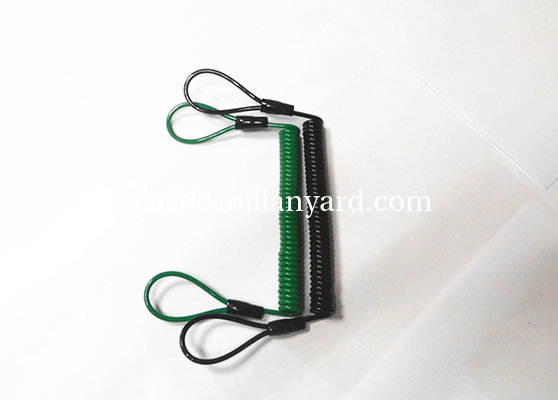 Anti-theft Reminding Spring Steel Coiled Leashes w/Double Cord Loop Ends Custom Colours supplier