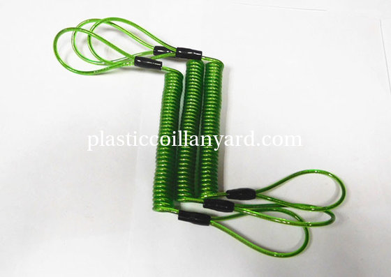 Customized PU Colors Double Loops High Tension Spring Steel Wire Tool Lanyard Retainers supplier