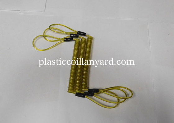 Customized PU Colors Double Loops High Tension Spring Steel Wire Tool Lanyard Retainers supplier