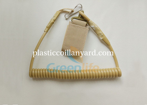 High Security Tactical Pistol Elastic Spring Lanyard w/Belt Velcro and J-Hook Secure Handgun Dropping supplier