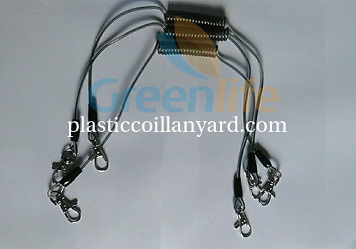 1.2M Long Quality Wire Spiral Tool Tether w/Executive Swivel Hooks 2PCS supplier