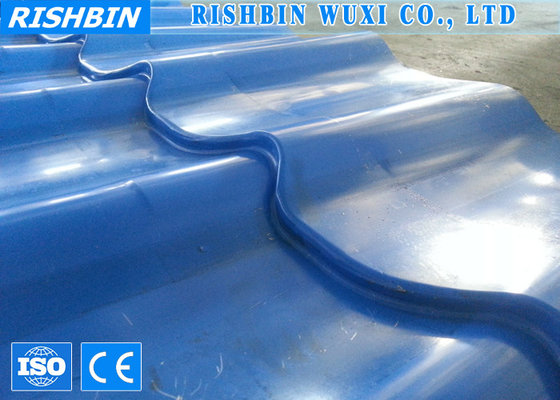 Color Steel Roof Tile Roll Forming Machine  , Chain Transmission Roll Former Machine
