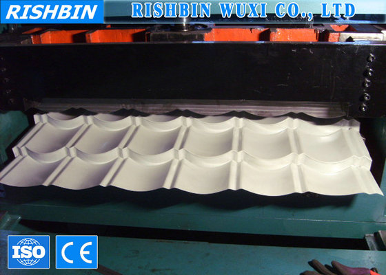 18 Stations Custom Metal Roof Tile Roll Forming Machine With Chain Transmission
