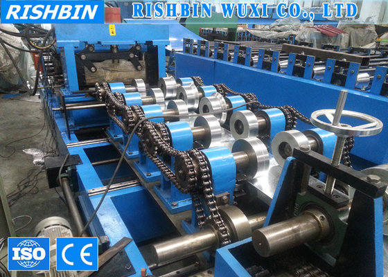 PLC C - Z Purline Profiles Roll Forming Machinery with Gear Box Transmission