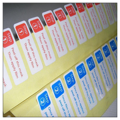 Glossy laminated adhesive sticker labels with cutting ,self adhesive paper label with cutting