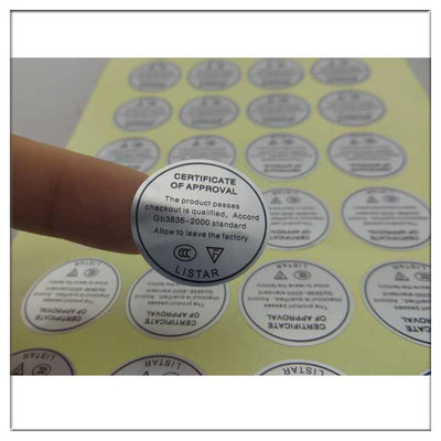 Customized high quality PET gloss/matt adhesive label sticker made by guangzhou factory，Die Cut PET Adhesive Label