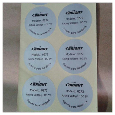 Electronics Product Adhesive Matt Silver PET Label Sticker With Glossy Film Lamination