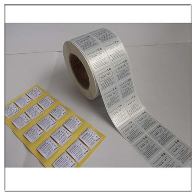 Custom Printed Self Adhesive Matt Silver PET Label from Guangzhou Factory