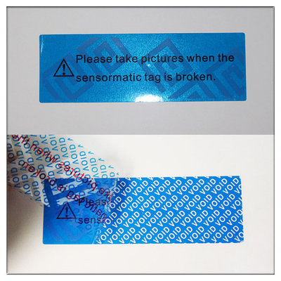 Tamper evident seal blue color matt finishing VOID OPEN sticker security labels with serial number