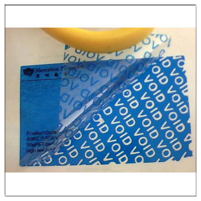 Tamper evident seal blue color matt finishing VOID OPEN sticker security labels with serial number