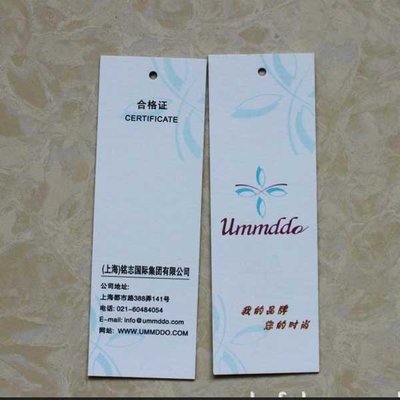 Printed Glossy Art Paper Hang Tag For Underwear, Die Cut Art Paper Hang Tags with Punching Hole And String