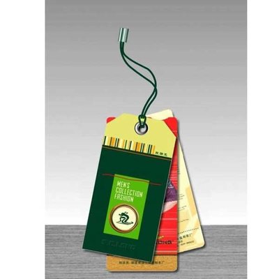 Printed Glossy Art Paper Hang Tag For Underwear, Die Cut Art Paper Hang Tags with Punching Hole And String