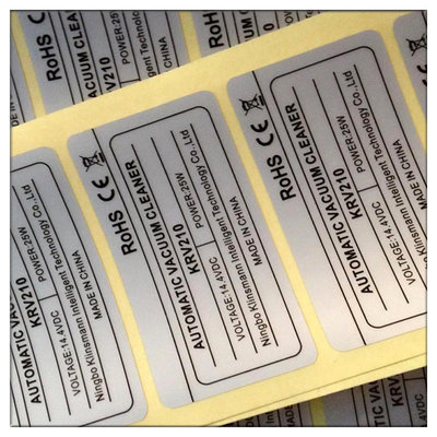 Custom printed self adhesive matt silver polyester PET label, Custom Printed Electronics Self Adhesive Matt Silver Label