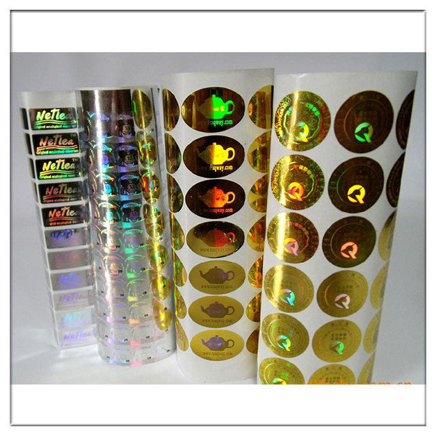 Adhesive Holographic label / Holographic adhesive sticker,custom holographic label with own logo