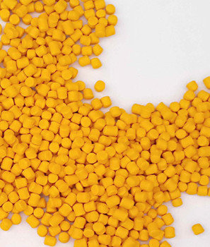 Suitcase Coloring Deep Yellow Injection Moulding Masterbatch With 180 ℃ Heat Resistance supplier