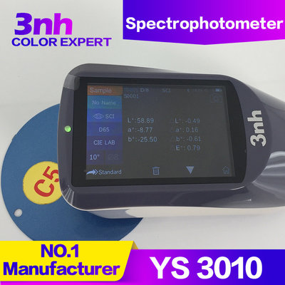 YS3010 Portable Color Spectrophotometer 3NH SCI SCE Liquid / Powder Color Difference Delta E