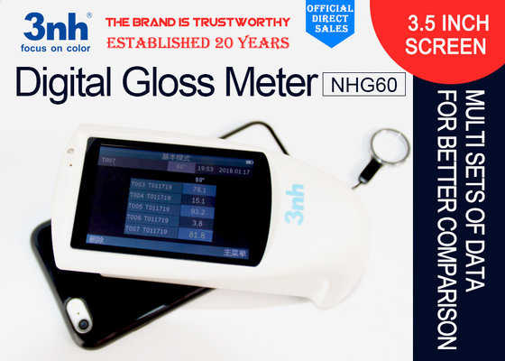 NHG60 Paper Coatings Digital Gloss Meter 60 Degree Save Over 5000 Data , Conform With JJG696