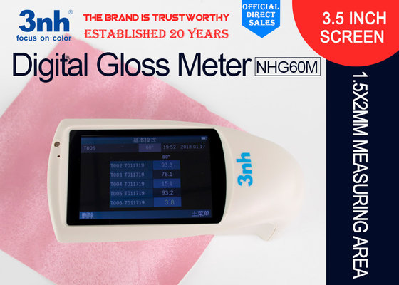 Small Aperture 3NH Digital Gloss Meter NHG60M With PC Software , Gloss Measurement Units