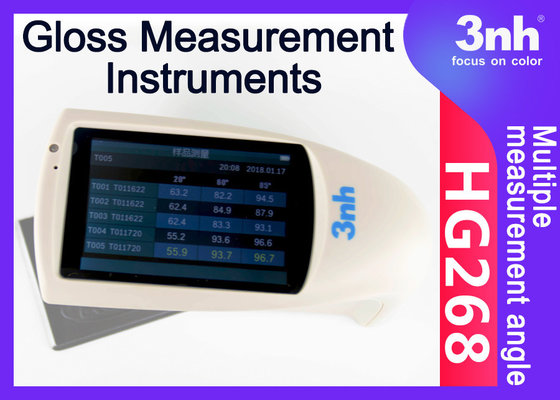 Stainless Steel Floor Gloss Measurement Instruments , HG268 Tri Gloss Meter 0.1s Measuring Time