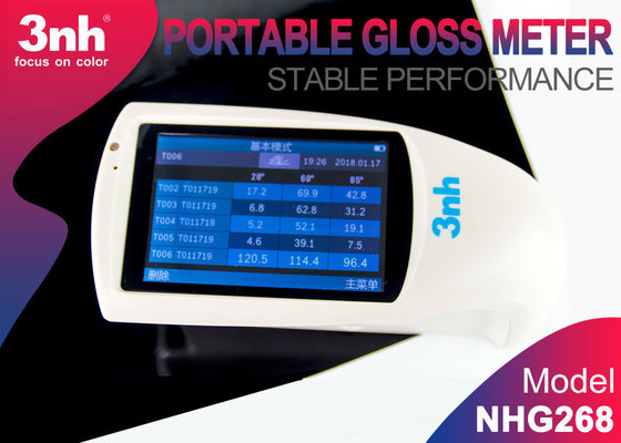 Digital Portable Gloss Meter NHG268 480*320 Resolution 3NH 20 60 85 Degree Measuring Angle