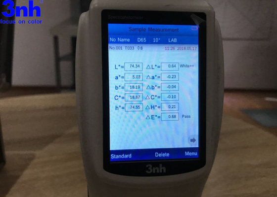 CIE LAB Handheld Spectrophotometer NS800 Titanium Dioxide Whiteness Color Reader 45°/0°