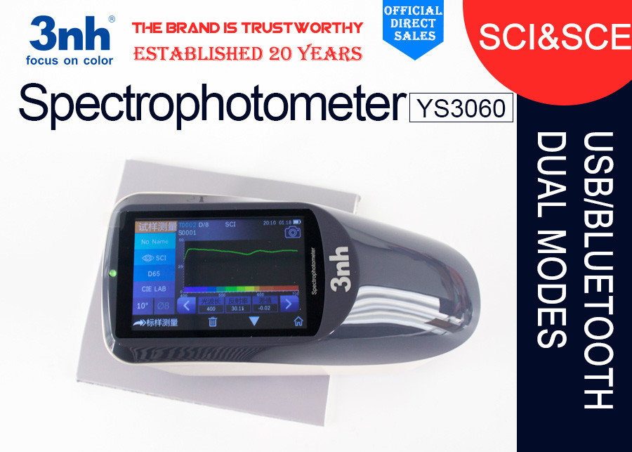 Portable Color Matching Spectrophotometer YS3060 Chroma Meter 400-700nm Wavelength Range