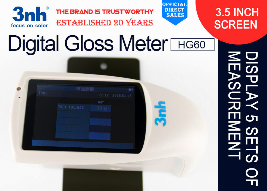 Economic USB Cable Digital Gloss Meter HG60 Under CIE C Light Source For Skin texture surface Gloss Test