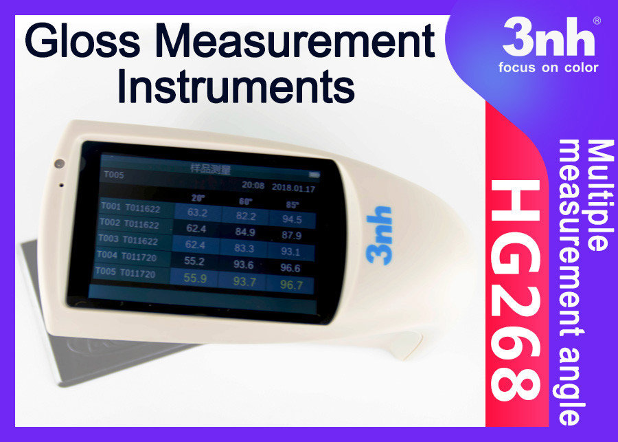 Stainless Steel Floor Gloss Measurement Instruments , HG268 Tri Gloss Meter 0.1s Measuring Time