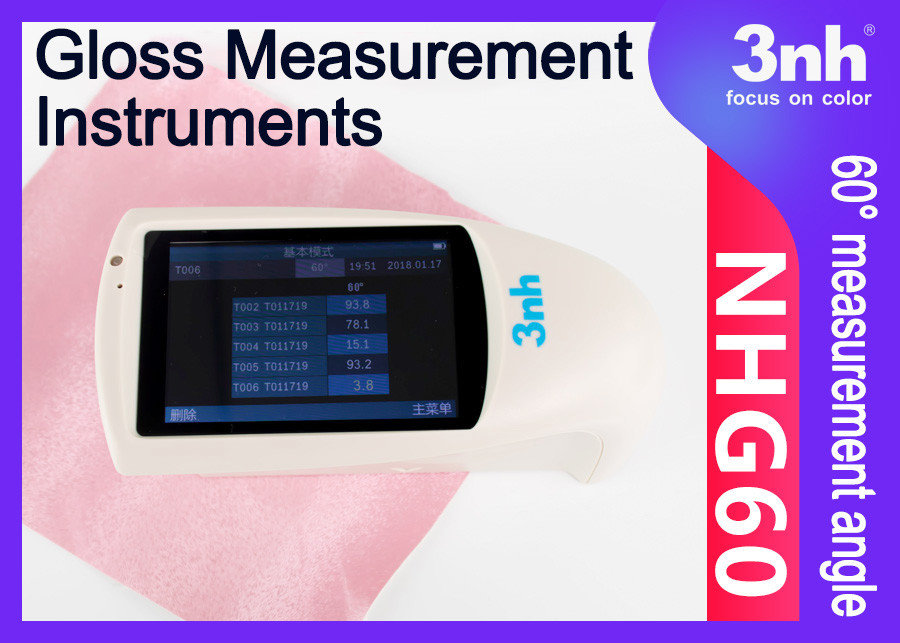 Digital Touch Screen Gloss Measurement Instruments NHG60 60 Degree For Ink Resin Skin Texture